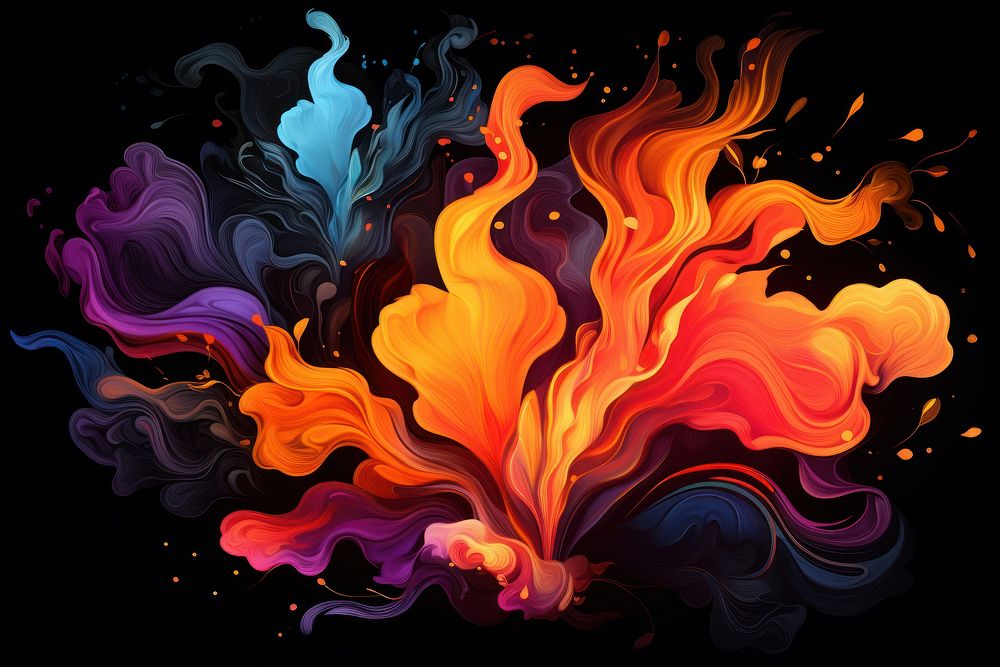 Colorful fire backgrounds pattern black | Premium Photo Illustration ...