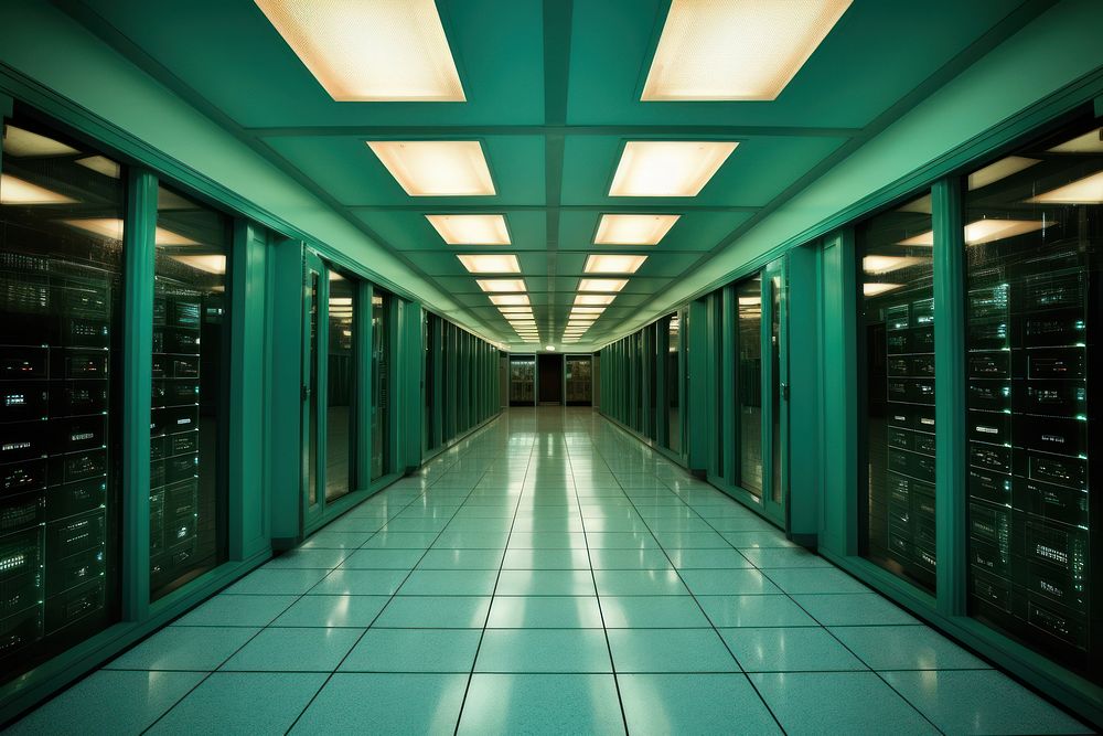 long retro hallway row servers | Free Photo - rawpixel