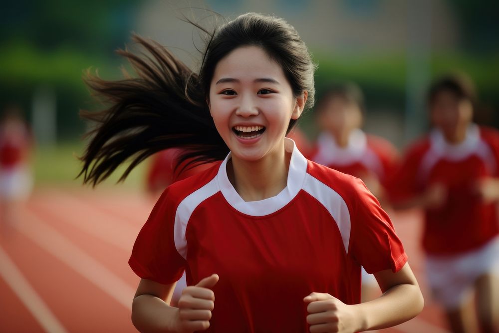 Chinese girl studen running smile | Premium Photo - rawpixel