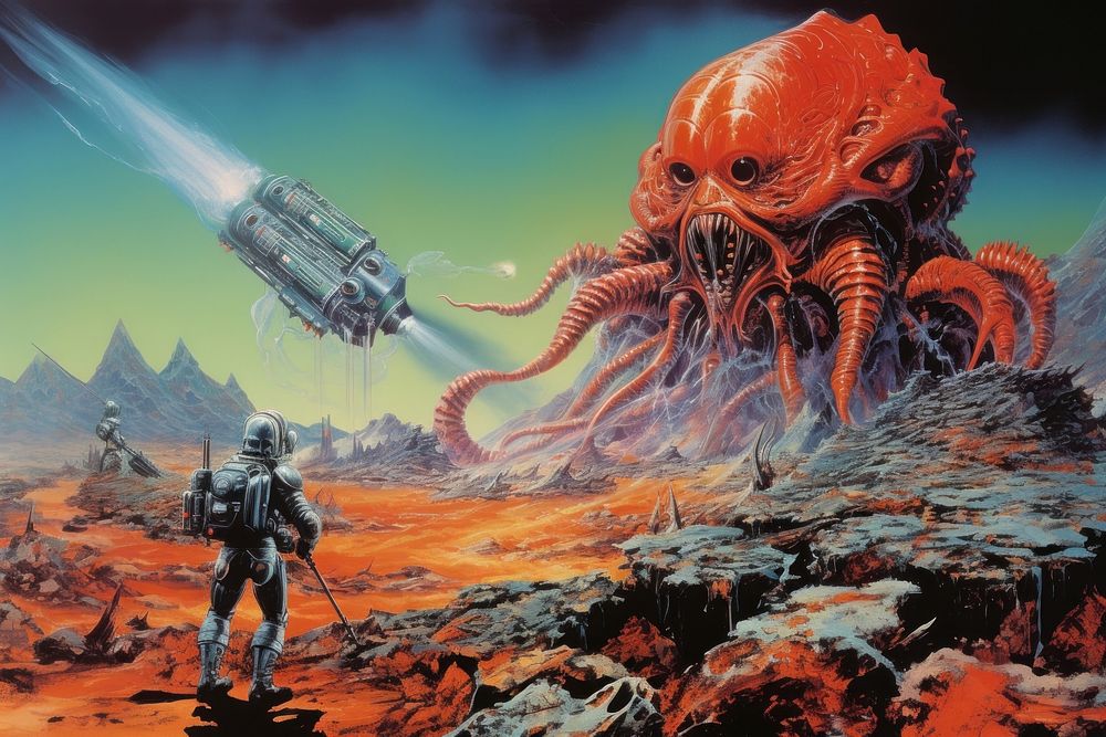 Monster outdoors nature land. AI | Free Photo Illustration - rawpixel