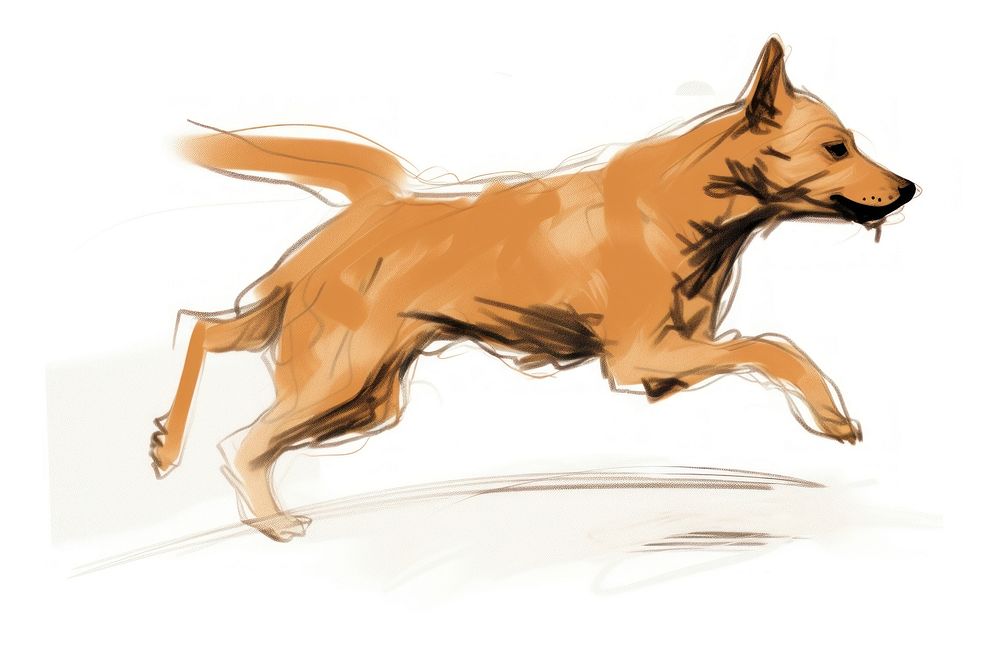 Running dog drawing mammal animal. | Premium Photo Illustration - rawpixel