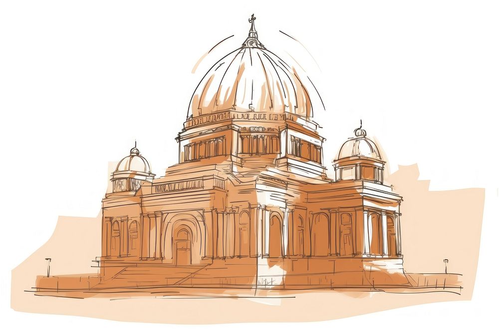 Temple drawing sketch architecture. | Free Photo Illustration - rawpixel
