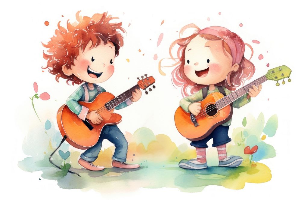 Cartoon guitar singer cute. | Free Photo Illustration - rawpixel