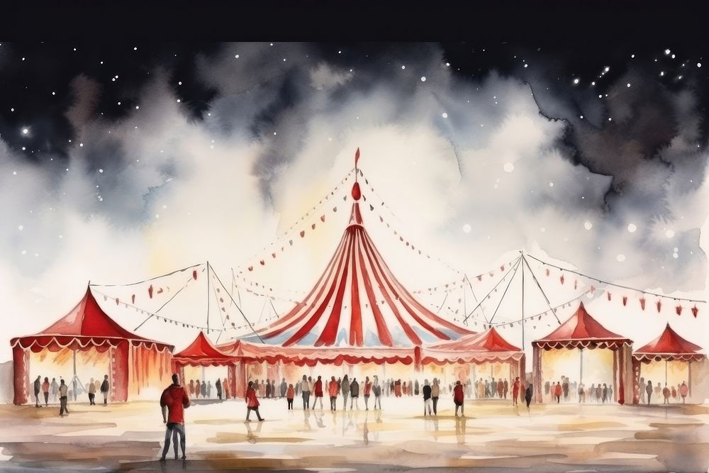 Circus red circus tent night | Premium Photo Illustration - rawpixel