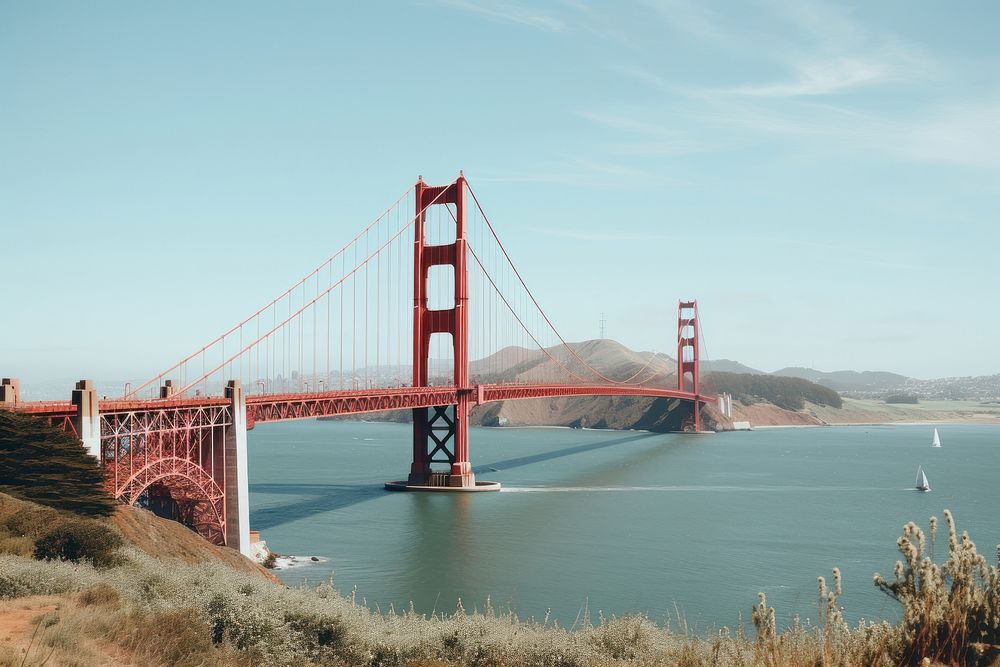 Golden gate bridge red architecture | Free Photo - rawpixel