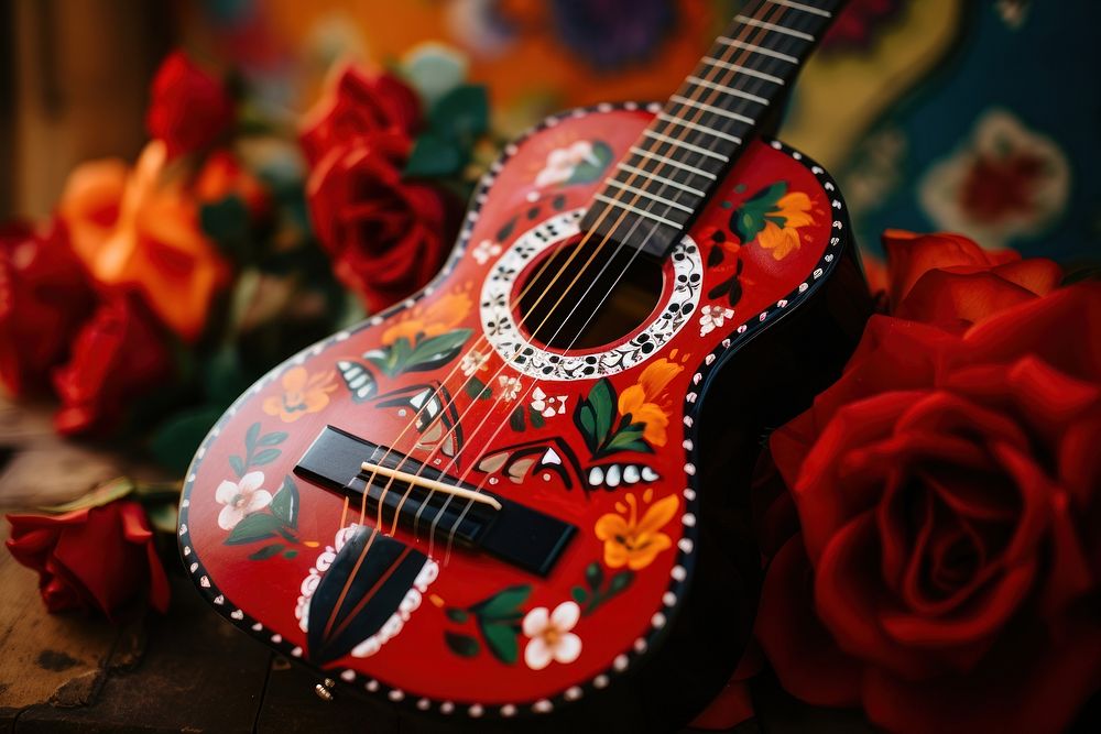 Guitar music rose celebration | Free Photo - rawpixel