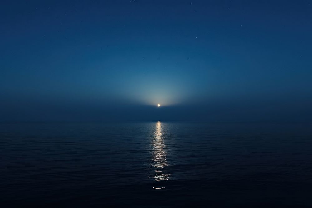 Oceanscape night moon sky | Free Photo - rawpixel