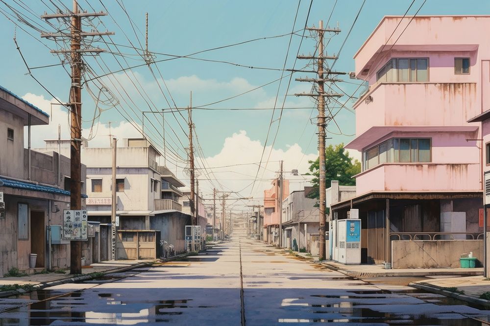 80s japan city architecture building | Premium Photo Illustration ...