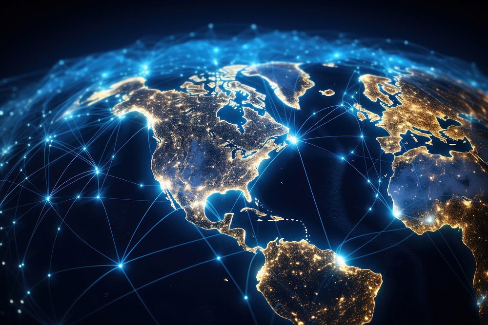 Global Communication Network outdoors planet | Premium Photo ...