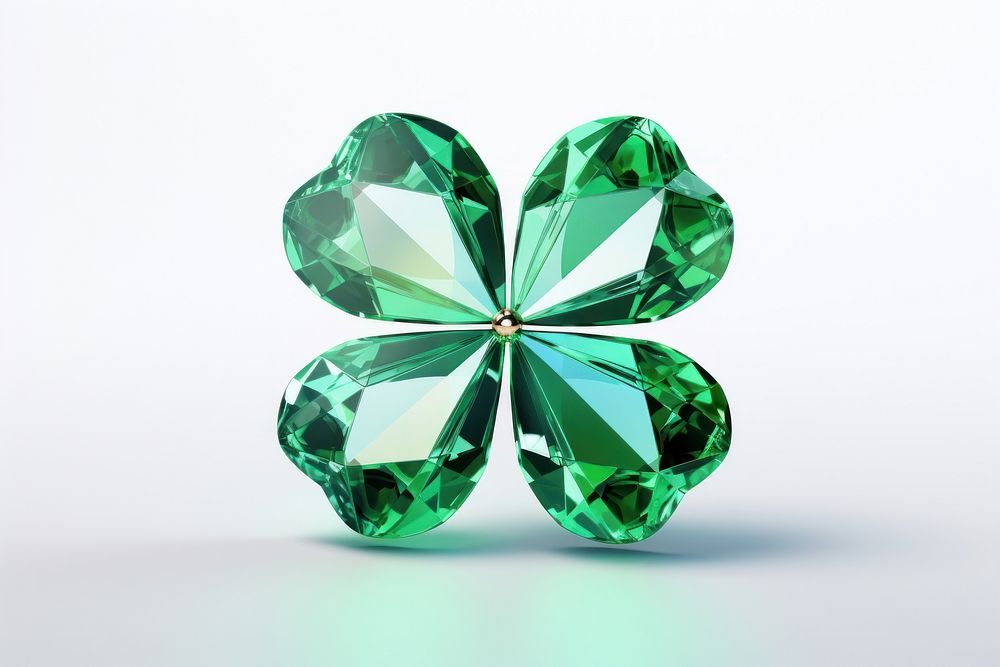 Clover leaf gemstone jewelry emerald. | Premium Photo Illustration ...