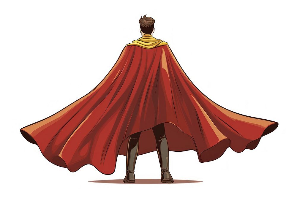 superhero wearing cape adult white | Free Photo Illustration - rawpixel