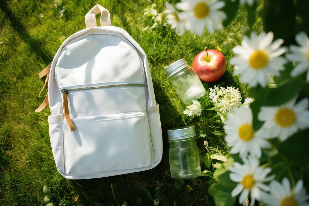 cute white backpack flower plant | Premium Photo - rawpixel
