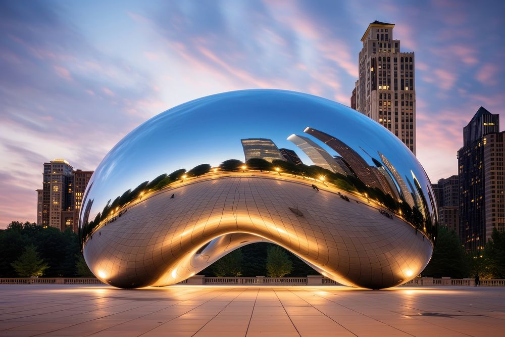 Cloud gate landmark architecture illuminated. | Premium Photo - rawpixel