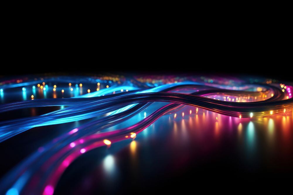 Abstract glowing digital data cables | Premium Photo Illustration ...
