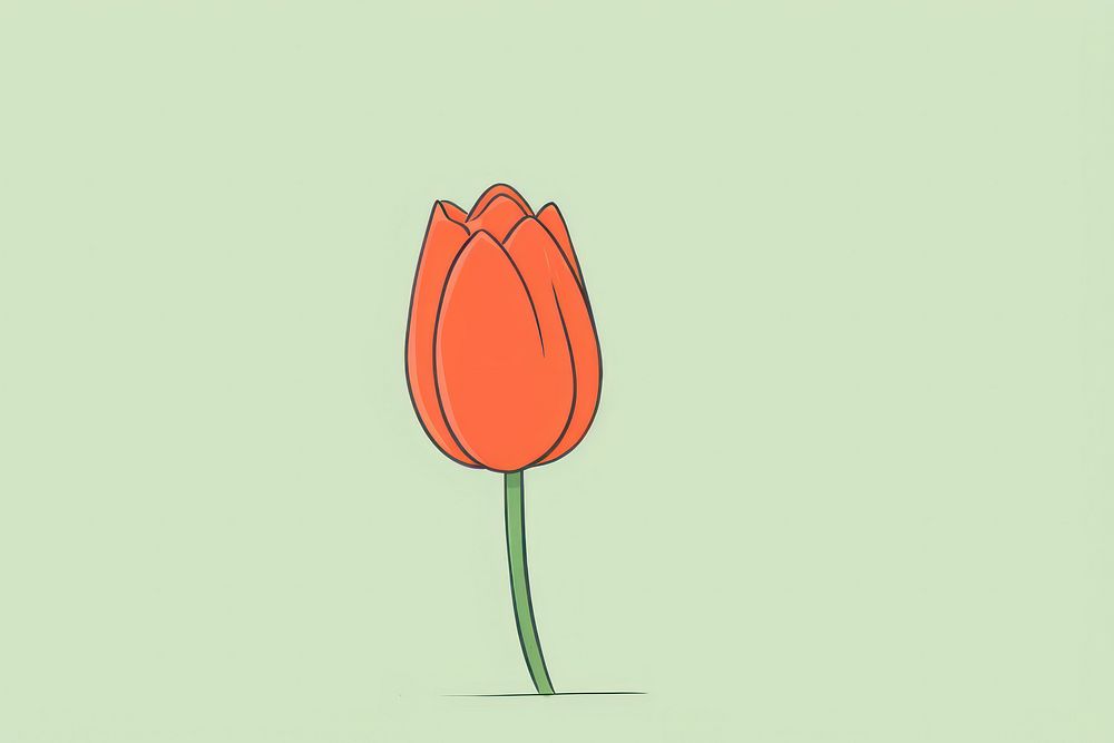 Tulip cartoon flower plant. AI | Free Photo Illustration - rawpixel
