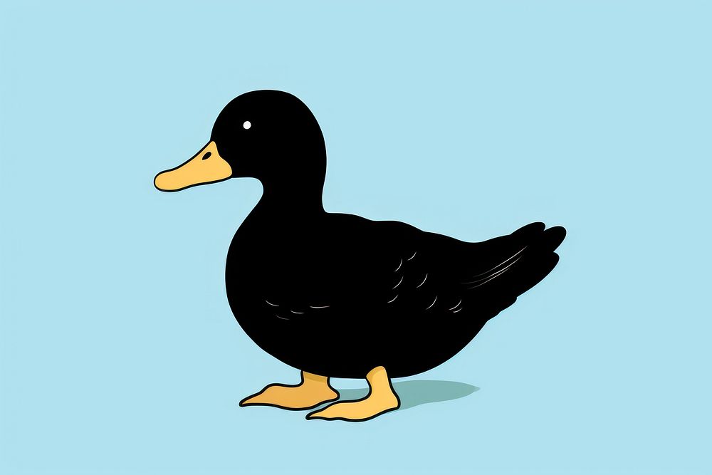 Duck cartoon animal black. AI | Free Photo Illustration - rawpixel
