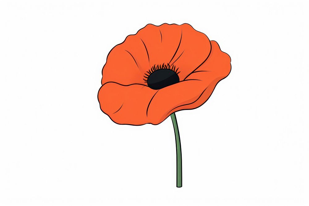 Poppy cartoon flower petal. AI | Free Photo Illustration - rawpixel