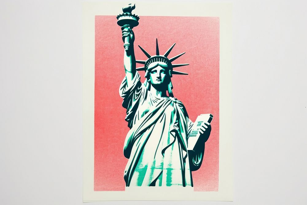 Statue liberty text art representation. | Premium Photo Illustration ...