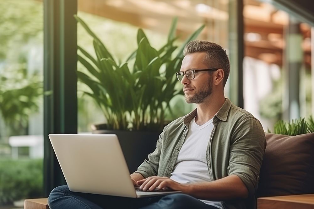 Young male tech relaxing computer | Free Photo - rawpixel