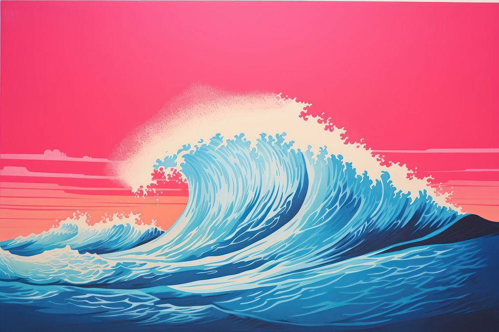 Wave ocean art nature sea. | Free Photo Illustration - rawpixel