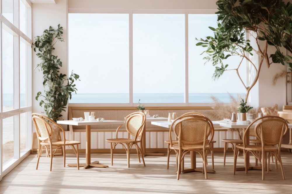 Beach-themed cafe architecture furniture building. | Premium Photo ...