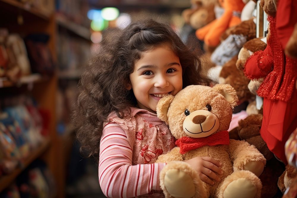 Teddy bear shopping child happy. | Free Photo - rawpixel