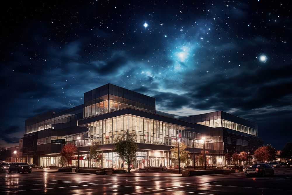 Mall building night architecture astronomy. | Premium Photo - rawpixel