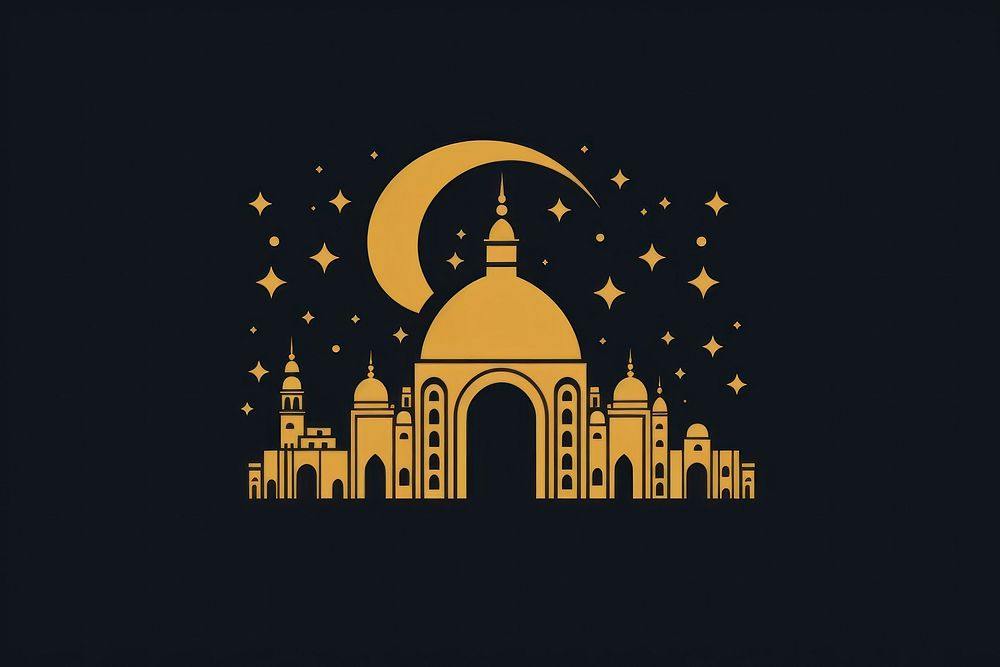 Ramadan logo architecture illuminated. AI | Premium Photo Illustration ...