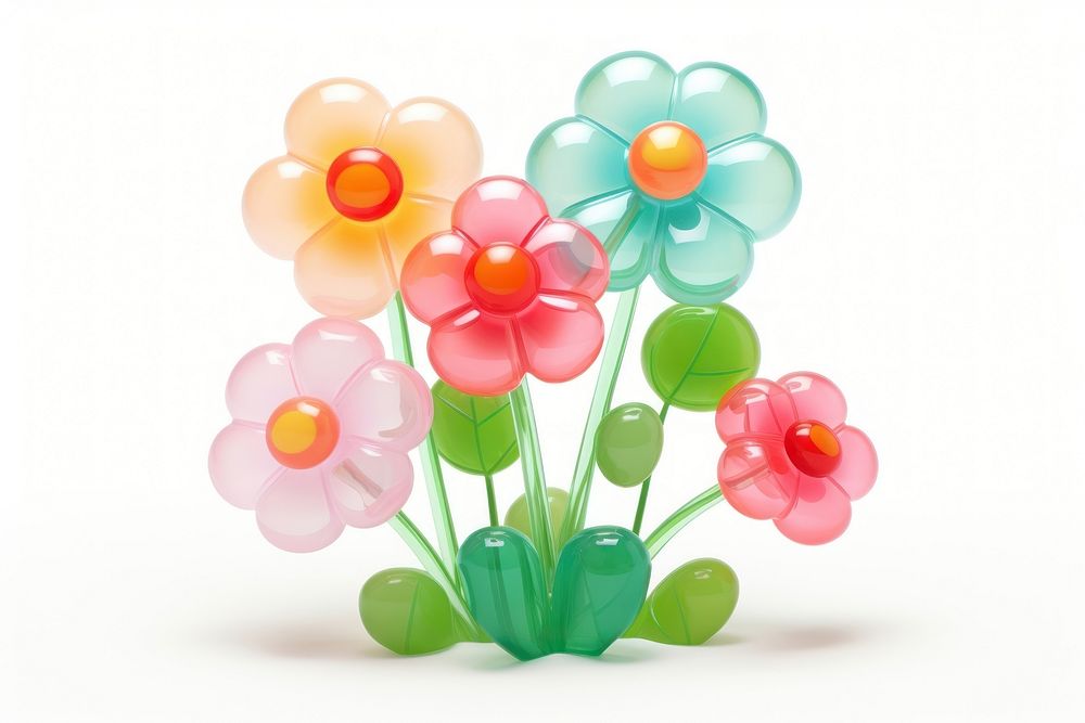 Simple colorful flowers and green | Free Photo Illustration - rawpixel