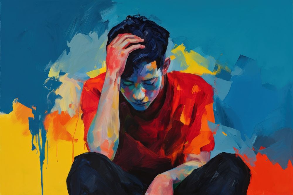 Person sad painting portrait adult | Premium Photo Illustration - rawpixel