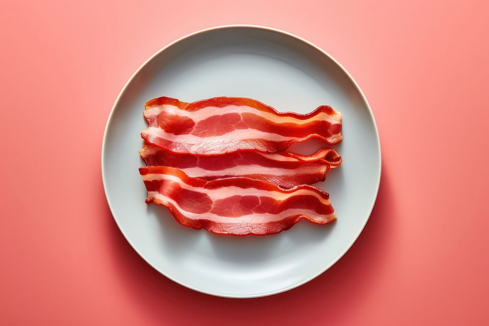 Bacon plate meat food pork. | Premium Photo - rawpixel