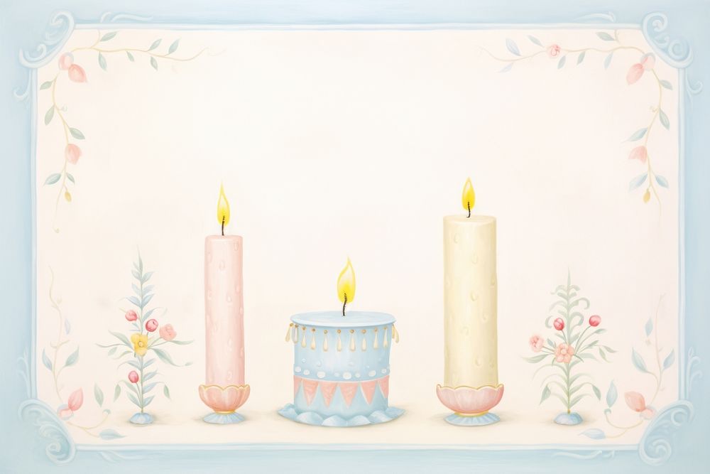 Painting candle border cake illuminated | Free Photo Illustration ...