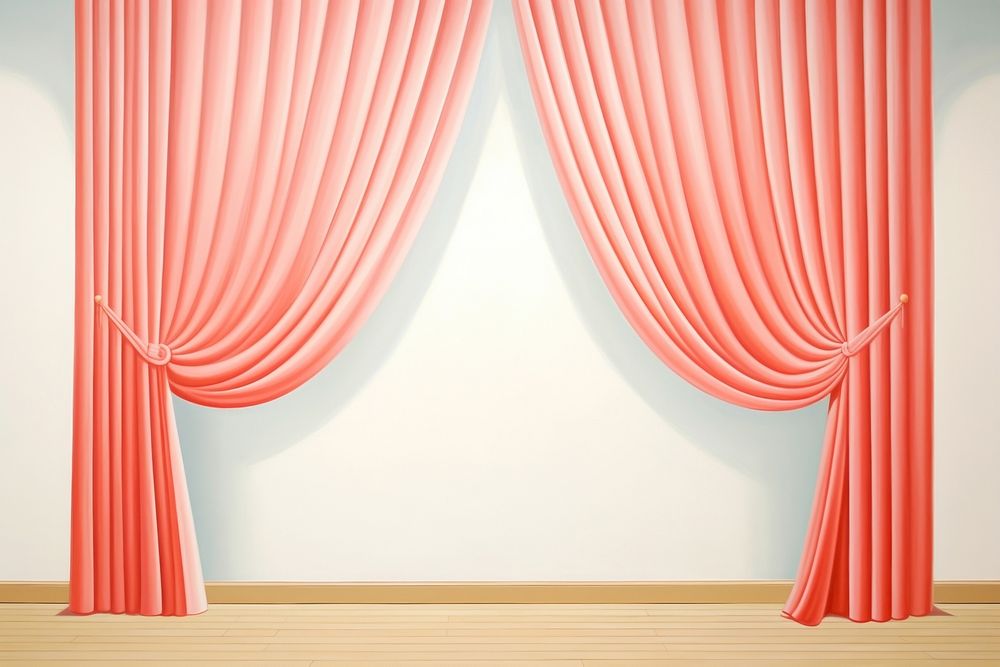 Painting pale red curtain border | Free Photo Illustration - rawpixel