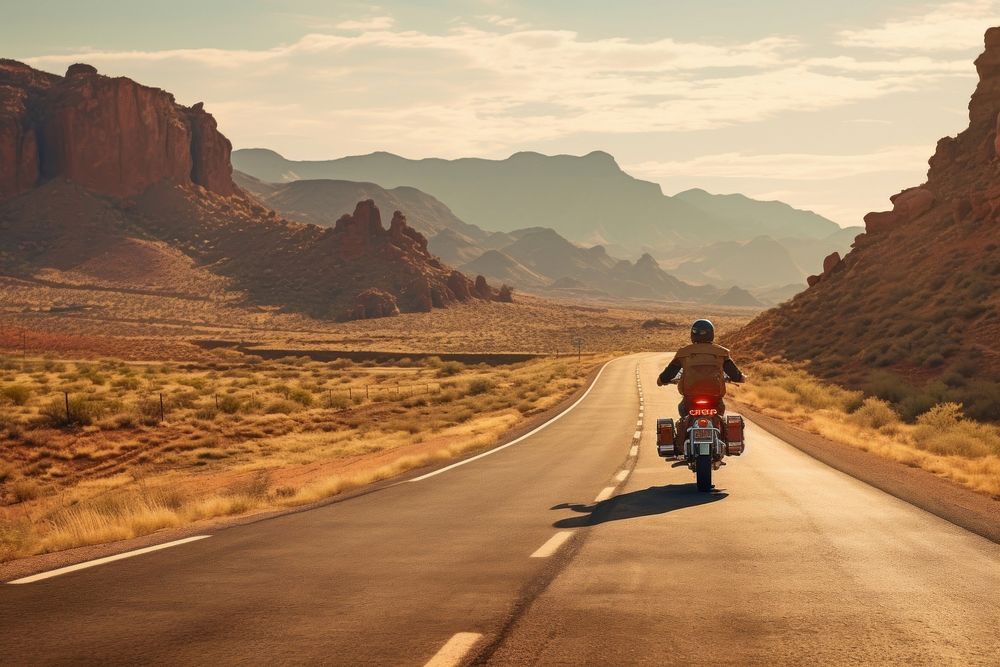 Man riding motorcycle Arizona desert | Free Photo - rawpixel