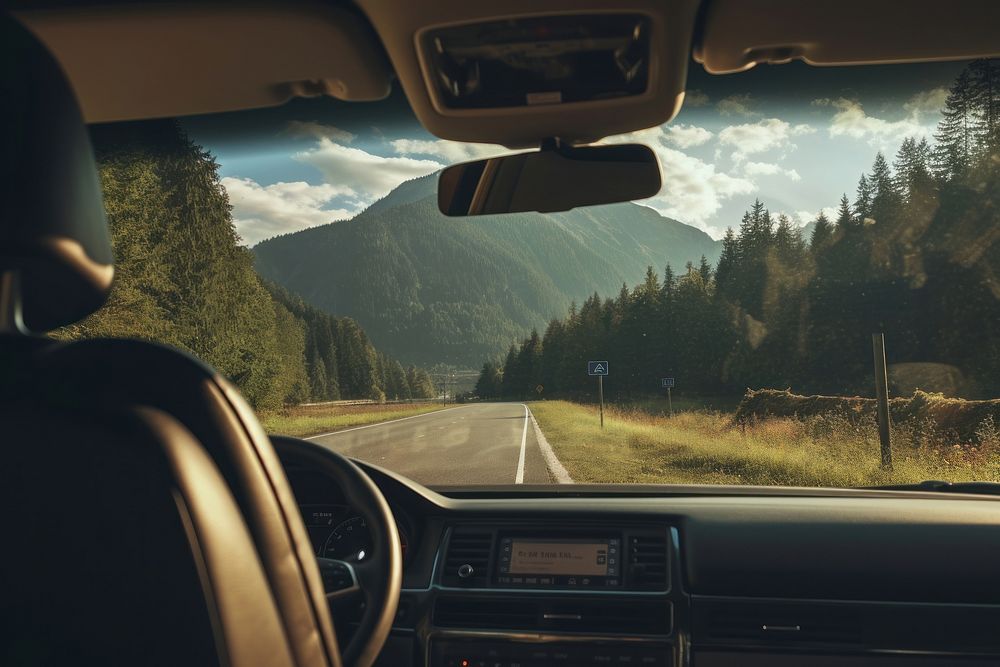 Mountain morning car vehicle window. | Free Photo - rawpixel