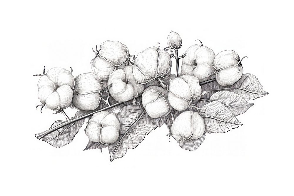 Cotton drawing sketch plant | Free Photo Illustration - rawpixel