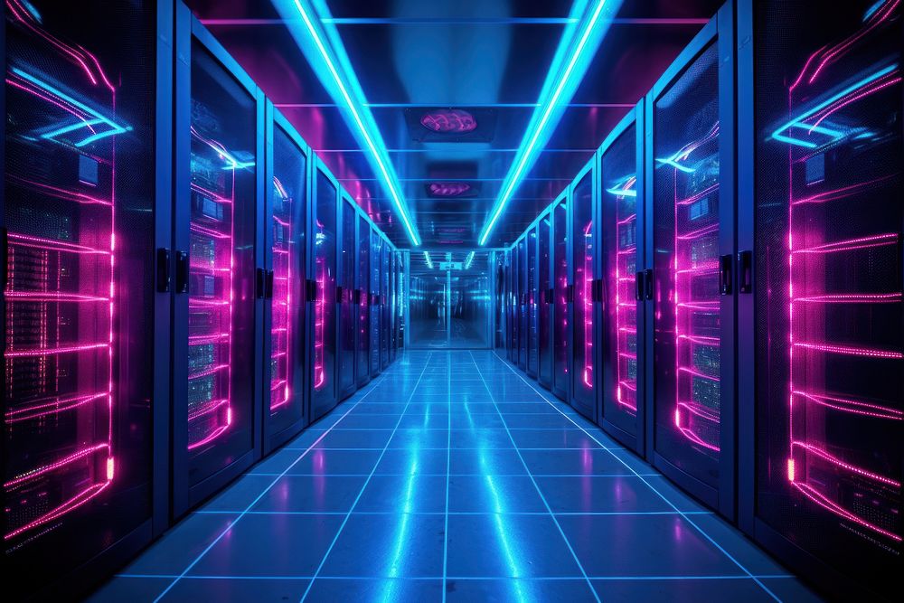 Server room computer light architecture. | Premium Photo - rawpixel