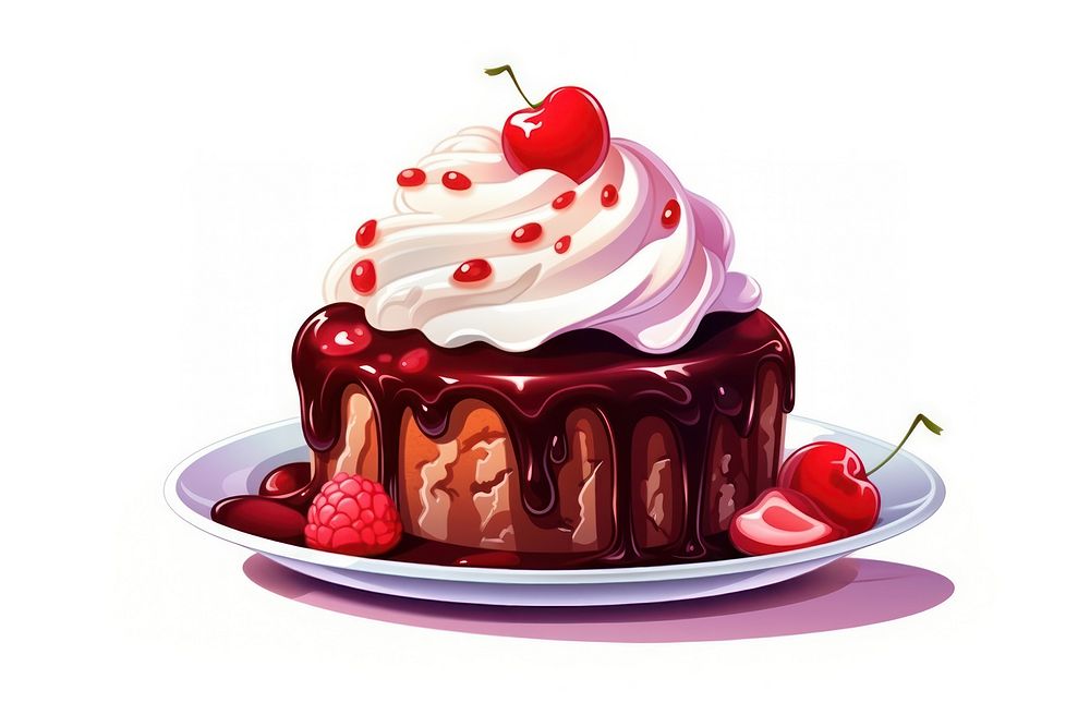 Sweet dessert cartoon cream cake. | Premium Photo Illustration - rawpixel