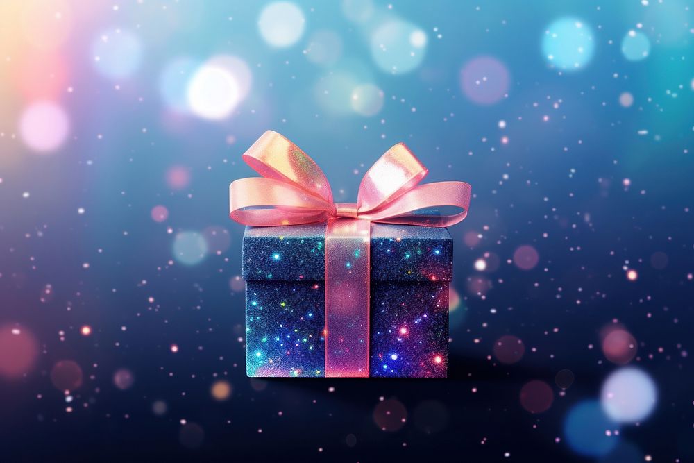 Glitter present night gift. | Free Photo - rawpixel