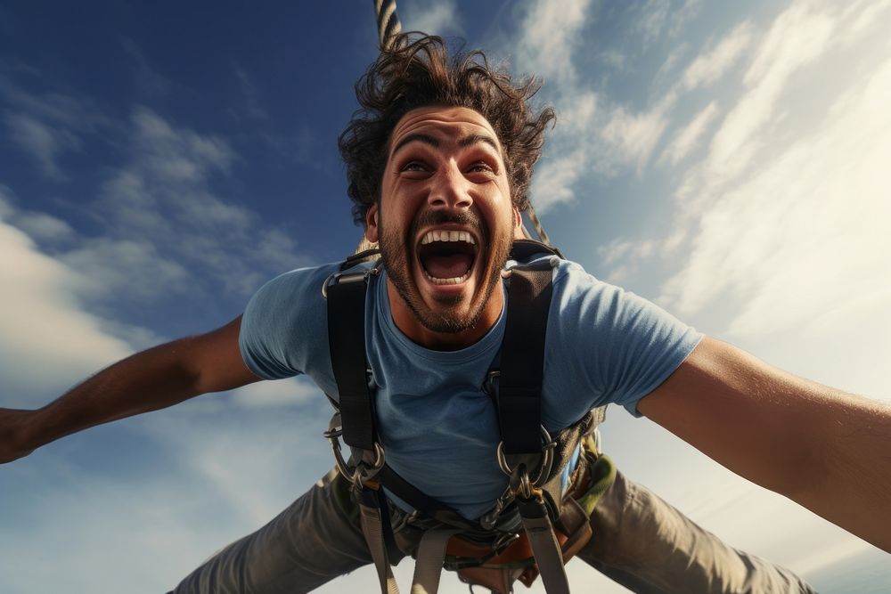 Happy Latino man adventure shouting | Free Photo - rawpixel