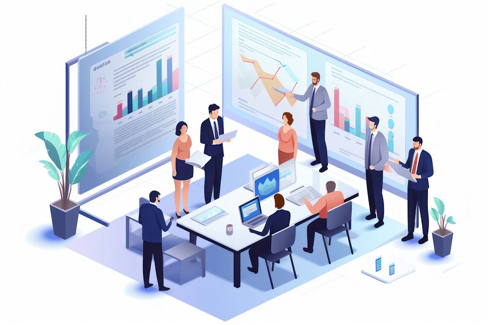 Computer meeting table business meeting. | Free Photo Illustration ...