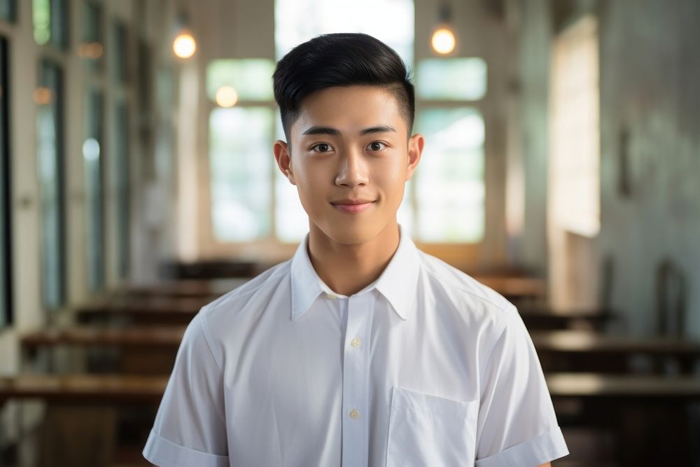 Southeast Asian student smile shirt | Free Photo - rawpixel