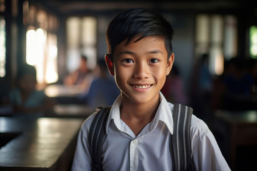Southeast Asian student smile child | Premium Photo - rawpixel