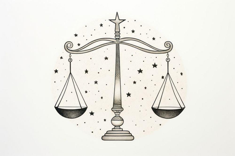 Libra scale line astronomy. AI | Free Photo Illustration - rawpixel