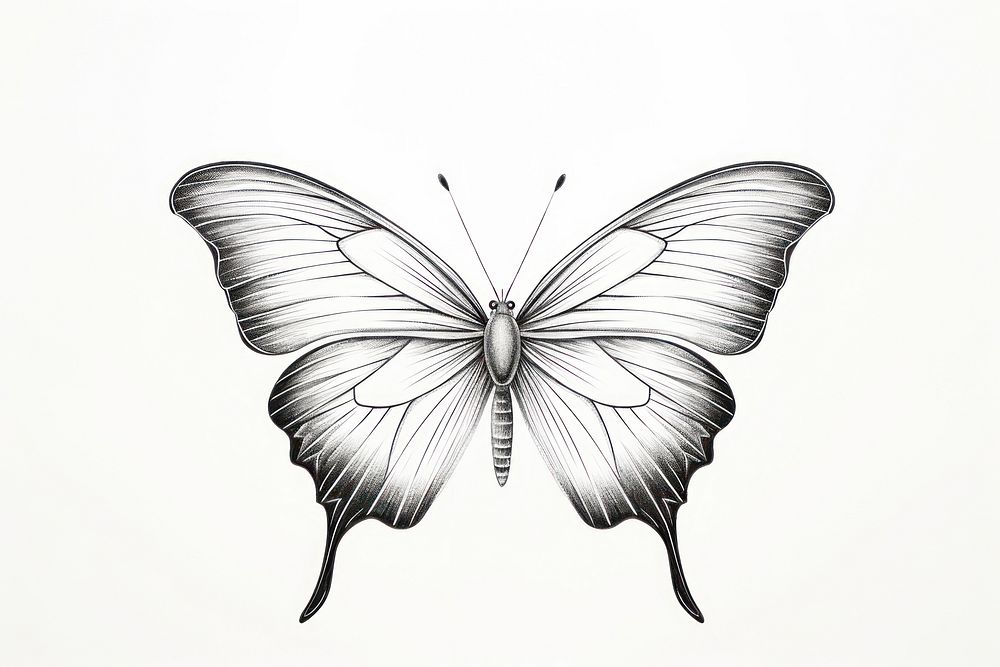 Butterfly butterfly drawing insect. AI | Premium Photo Illustration ...