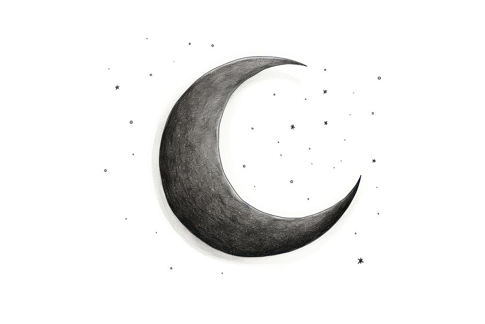 Crescent moon astronomy night white | Free Photo Illustration - rawpixel