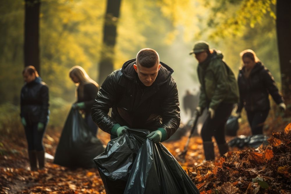 People holding garbage bags adult | Free Photo - rawpixel