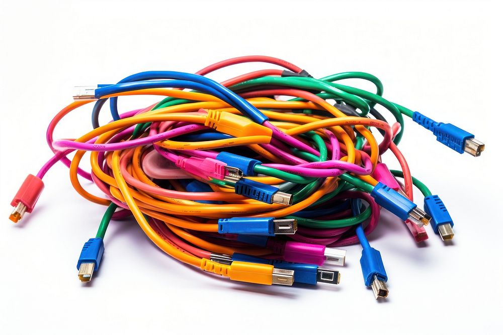 Computer cables white background electricity | Premium Photo - rawpixel