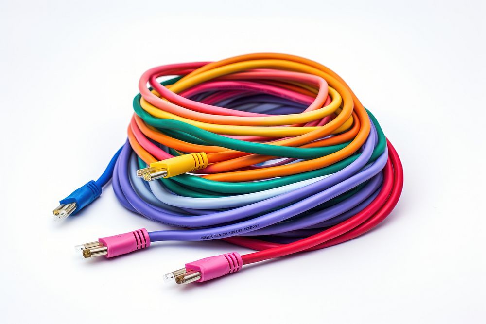 Computer cables white background electricity | Free Photo - rawpixel