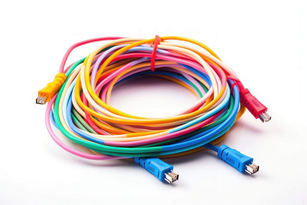 Computer cables white background electricity | Free Photo - rawpixel
